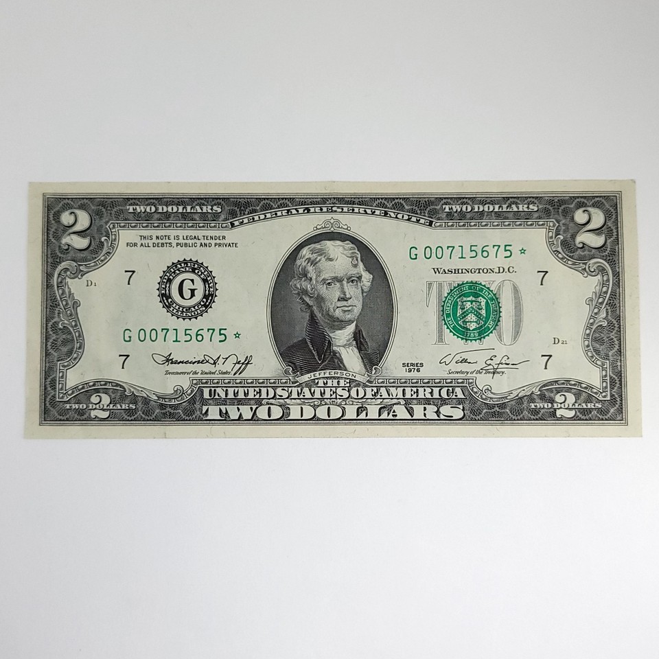 1976 G Star Note 2 Dollar Bill 1.28M Single Block Run Semiquin ...