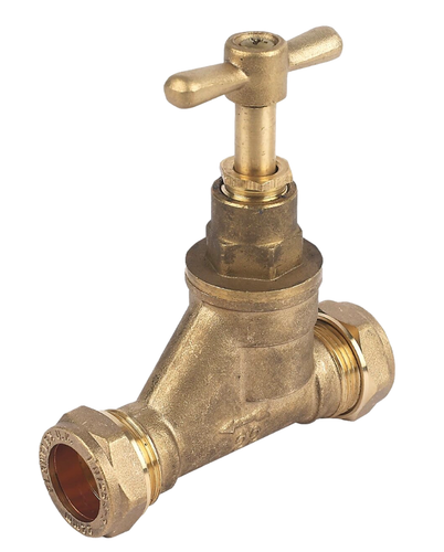 Poly Water MDPE Stop Cock Isolating Tap 22mm x 22mm Brass Construction ...