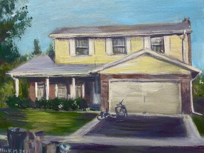 Married With Children house (Al Bundy) 6x8in painting- artist Nick ...