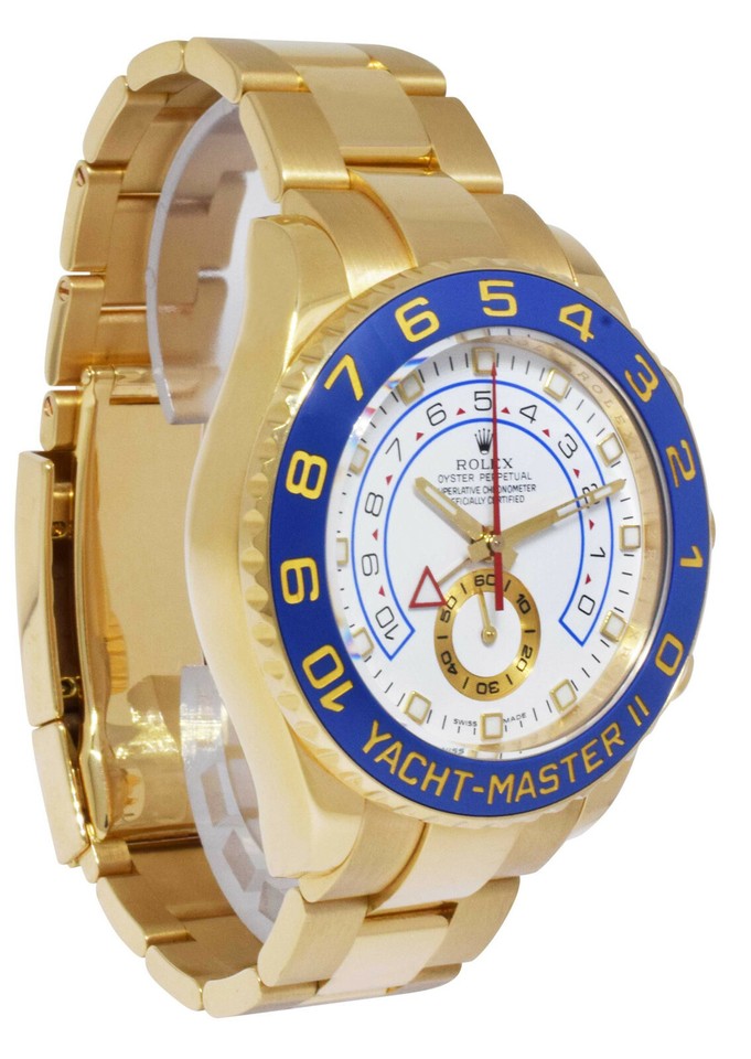 Rolex Yacht-Master II 18k YG White Dial Ceramic 44mm Watch+ Card V 09 ...