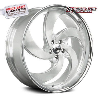 Strada Retro 5 Brushed Silver Milled Ss - 22X9 - 5X127 Bolt Pattern ...