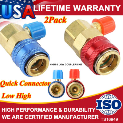 Refrigeration AC Manifold Gauge Conversion Kit High Low Angle Quick ...