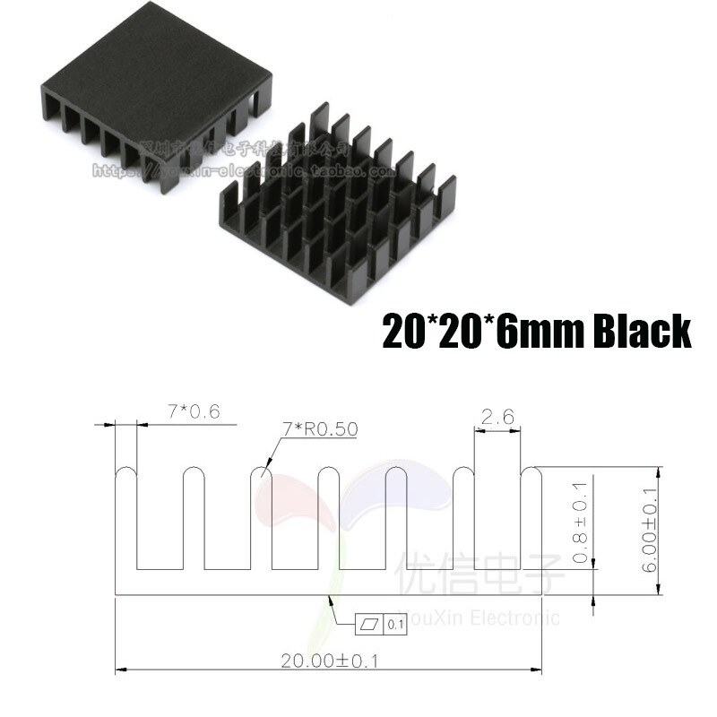 Width 8mm-200mm Aluminium Heatsink Anodized Heat Sink Radiator Cooler ...