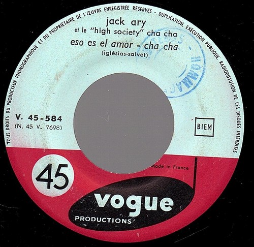 JACK ARY SINGLE VOGUE " ESO ES EL AMOR / TU M'ETAIS DESTINEE " [FR] | eBay