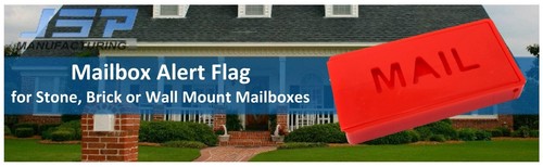 Plastic Front Mount Red Mailbox Flag for Brick, Stone Mailboxes Mail ...