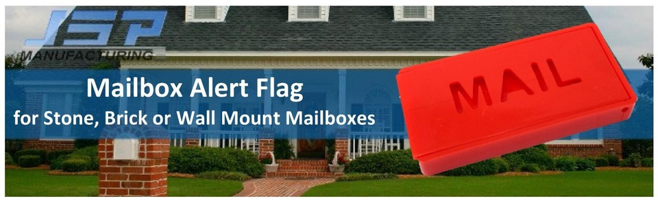Plastic Front Mount Red Mailbox Flag for Brick, Stone Mailboxes Mail ...