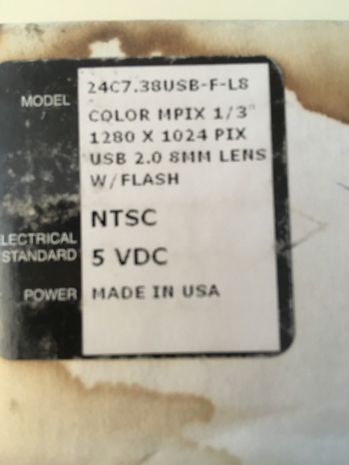 24C7.38USB-F-L8 Badging Camera Color Flash 8mm Lens Videology 1/3 Inch ...