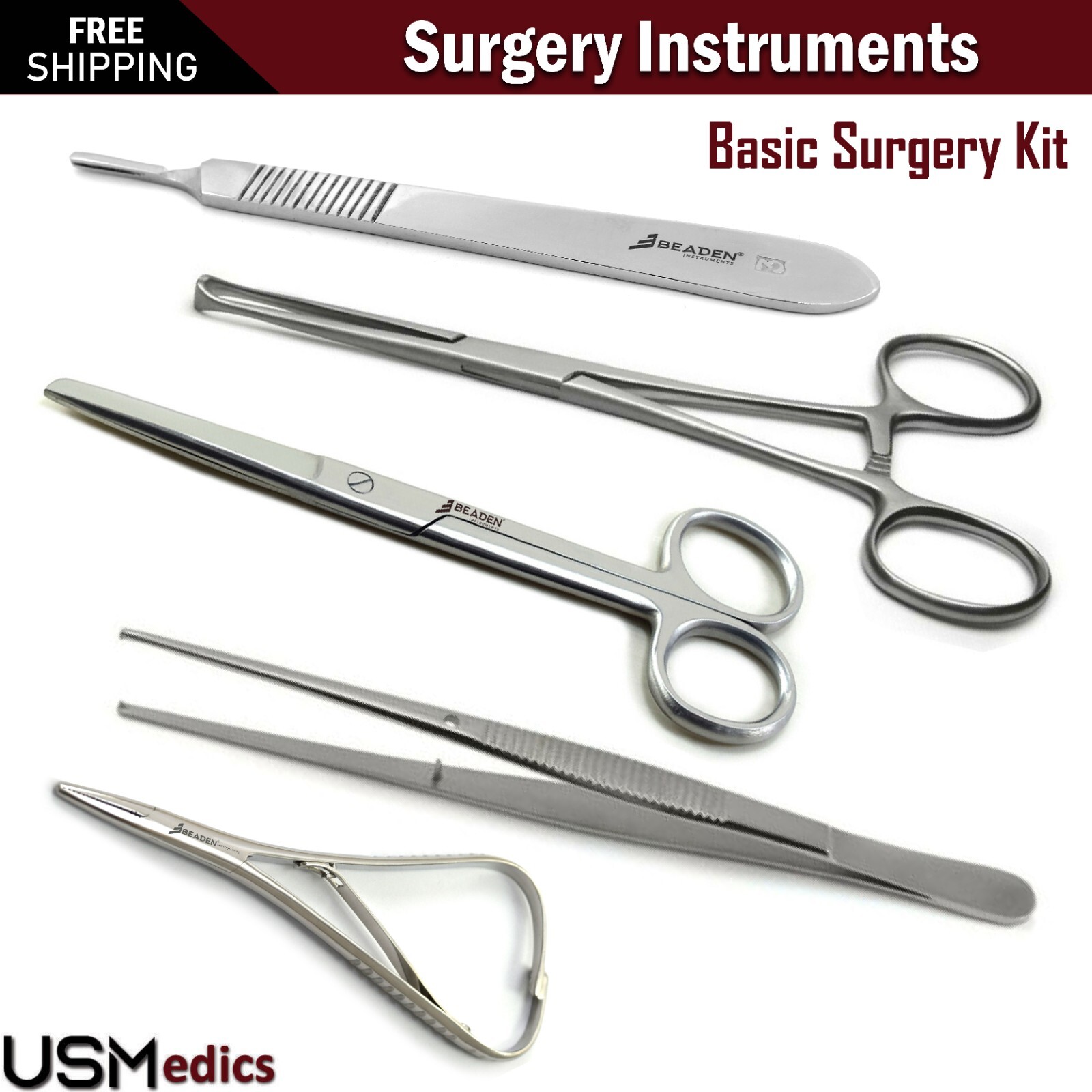 Dental Surgery Instruments Dressing Kocher Scissors Tweezer Needle ...