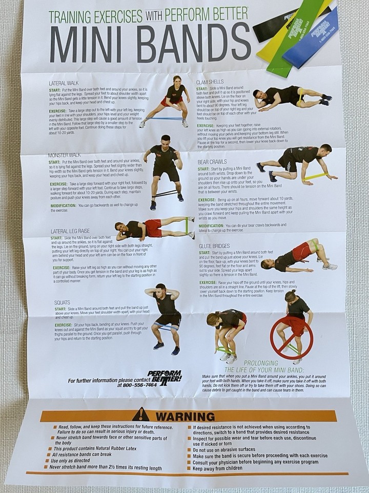 NEW PERFORM BETTER Exercise Band Mini Resistance Loop Yellow Strength ...