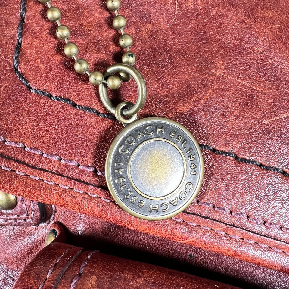 Vintage Coach 11128 Brown Leather Legacy Leigh Pocket Flap Satchel Bag Rare VTG | eBay