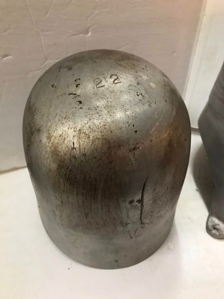 2 PIECE FRENCH BERET STYLE MILLINERY SUPPLIES SOLID ALUMINUM HAT BLOCK ...