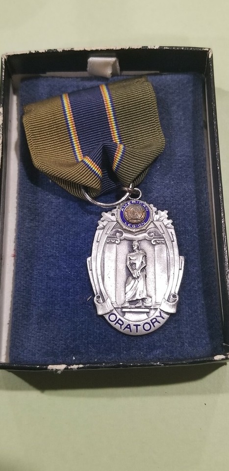 Vintage Sterling Silver American Legion Veteran Oratory Medal Award ...