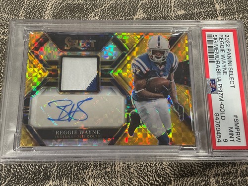 2022 Select Reggie Wayne Signature Memorabilia GOLD /10 PSA 9 MINT POP ...