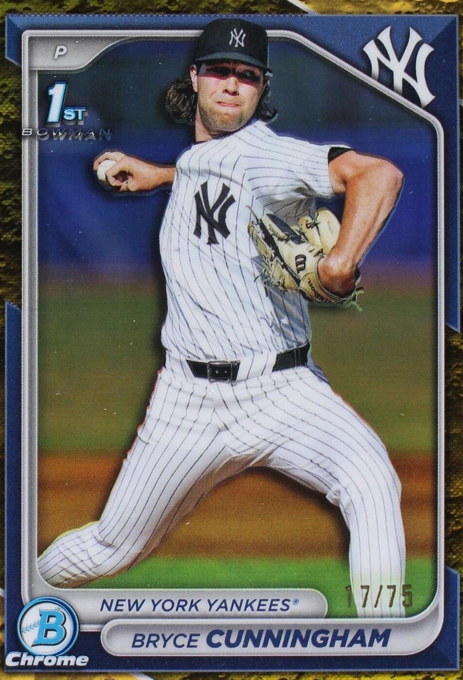 2024 Bowman Draft - Chrome Bryce Cunningham #BDC-97 Yellow Lunar Crater ...