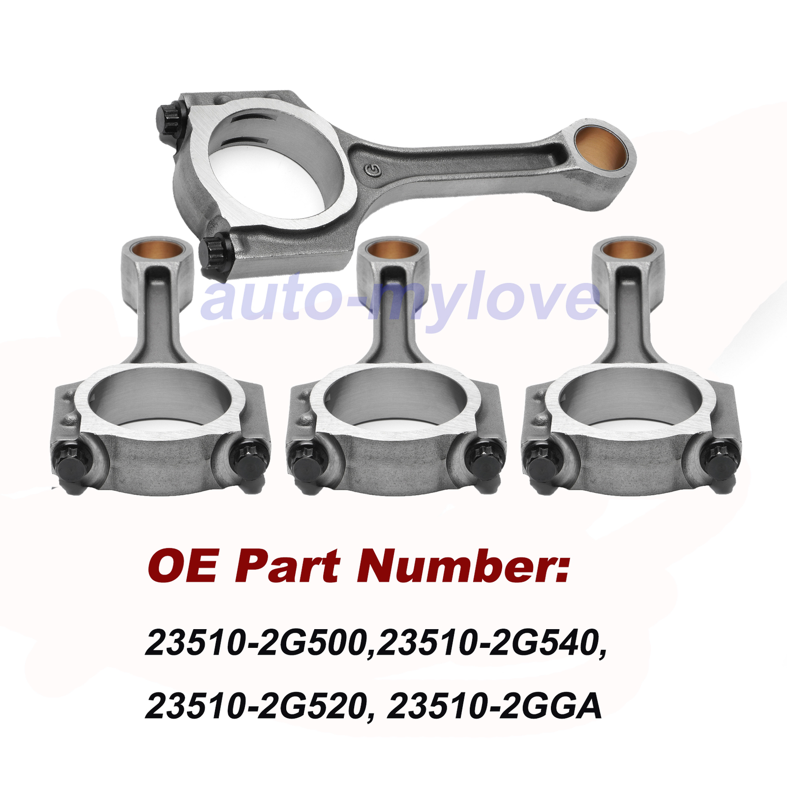 For 11-20 Kia Sorento Optima Hyundai Sonata 2.4L 4PCS Connecting Rod ...