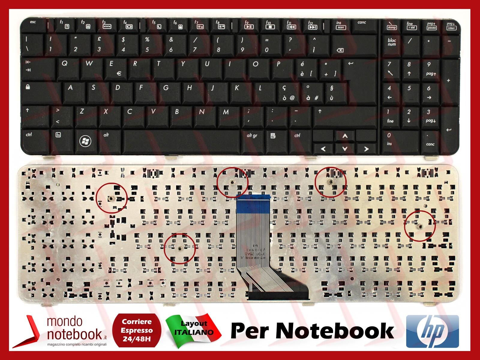 Clavier Italien HP CQ61-106TU CQ61-106TX CQ61-107 CQ61-107TU CQ61-109TX ...