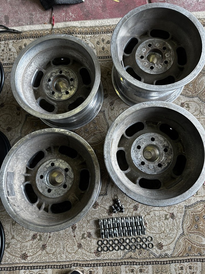 Vintage Set 15x10 &15x8.5 US Style Mag Wheels Chevy 4 3/4 Van Hot rod ...