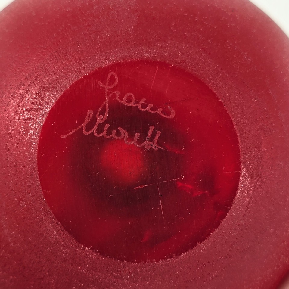 Franco Moretti Art Glass Bottle/Perfume, No Stopper, Signed, Red ...