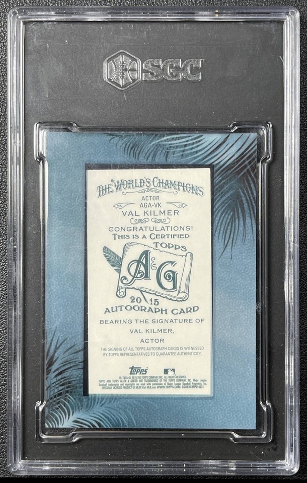 VAL KILMER SGC 9 2015 TOPPS ALLEN & GINTER #AGA-VK AUTO NON BASEBALL ...