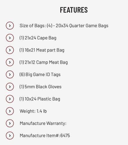 Caribou Gear Ultralight Small Magnum Pack Game Bags | eBay