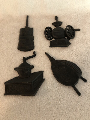 Vintage Cast Iron Wall Decor 4 Pc Set | eBay