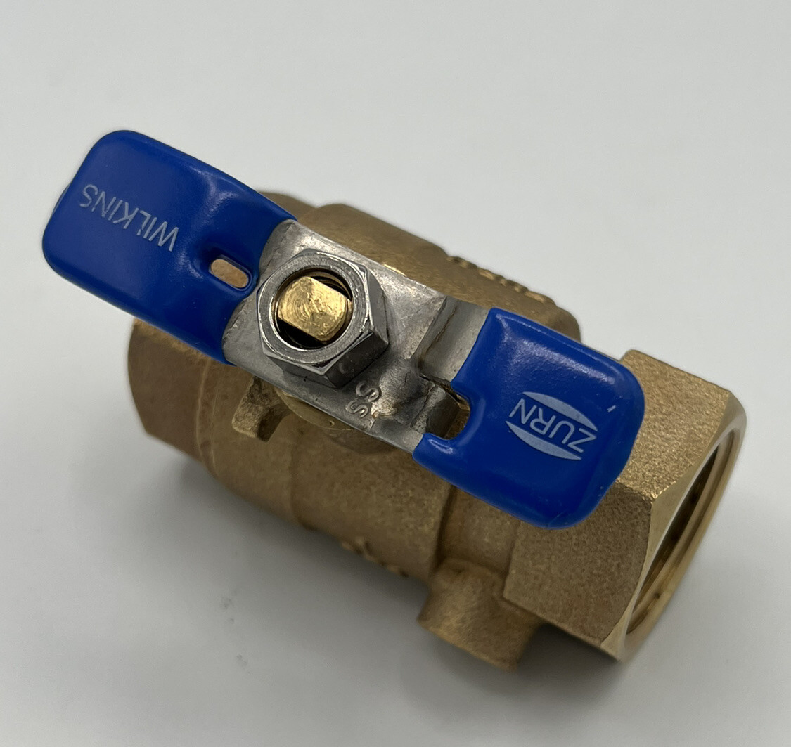ZURN 1" Bronze Full Port Tapped Ball Valve T Handle PVB Backflow PVB ...