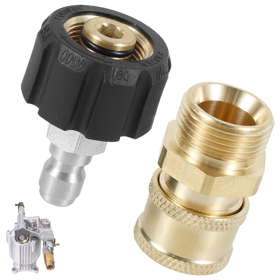 Pressure Washer Hose Connector Adapter Stainless Steel M22 to 1/4 ...