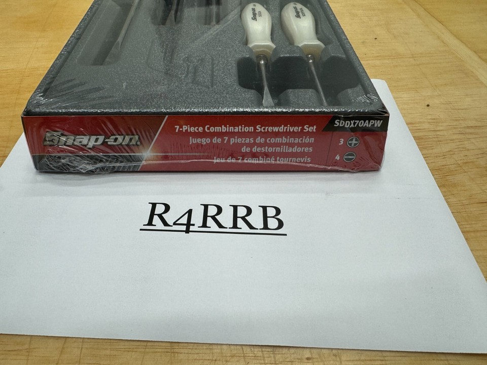 Snap-on Tools USA NEW NOS 7PC PEARL WHITE Hard Handle Screwdriver Set ...