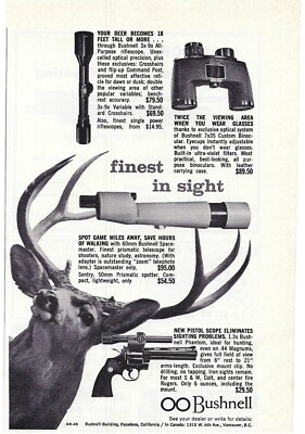 1962 Bushnell Finest in Sight Spotting Rifle Scope Binoculars Vintage ...