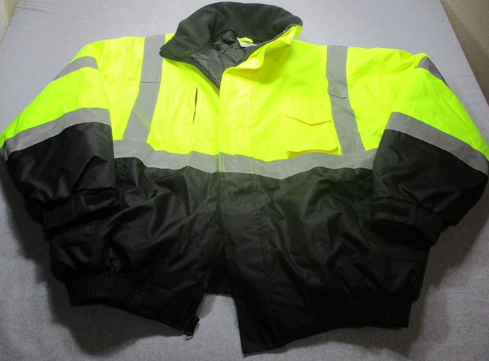 ULINE S-21675-3X Class 3 Hi-Vis Safety Bomber Jacket reflective Coat ...