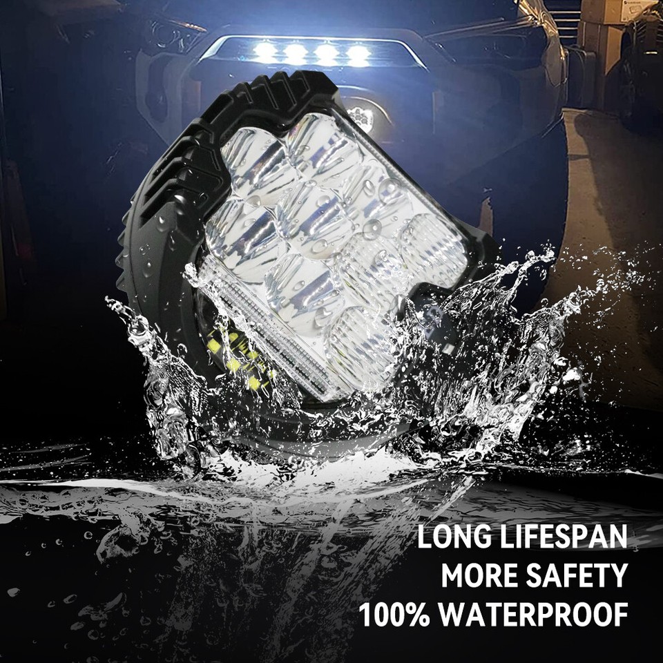 4X 5" LED Work Light Bar Pods Round Offroad Driving Truck ATV Fog Lamp ...