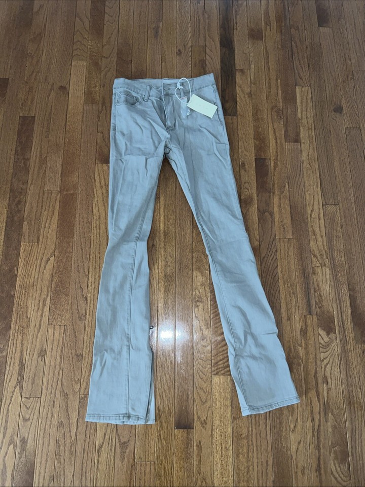 NWT MNML Convertible Skinny Denim Gray Zip Ankle Jeans X491 Mens Waist ...