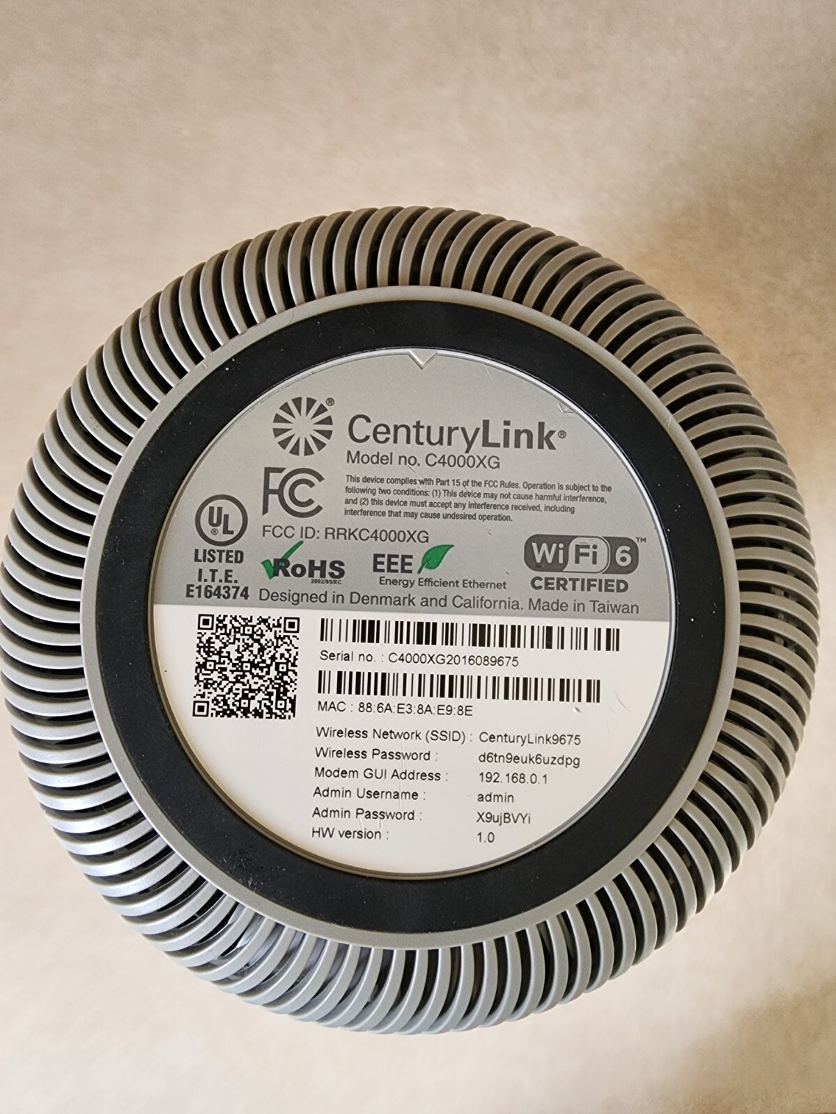 **PARTS**Centurylink Greenwave C4000XG Wi-Fi Hotspot Modem 760695024377 ...