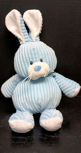 Baby Ganz Bunny Rabbit Blue Ribbed Corduroy Cutie Rattle Plush Animal ...
