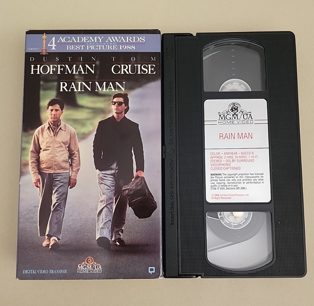 Rain Man VHS Dustin Hoffman Tom Cruise Movie 1988 MGM/UA Rated R | eBay