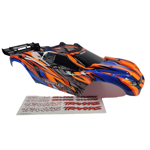 Fits Traxxas Rustler 4X4 VXL Orange Blue Body Factory Clip-Less Mount ...
