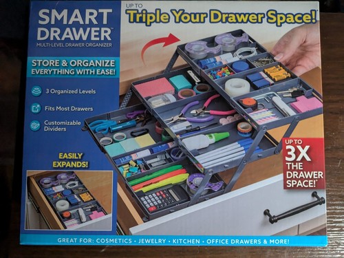 Ontel Smart Drawer Multi-Level Organizer Three Layers Divider Space | eBay