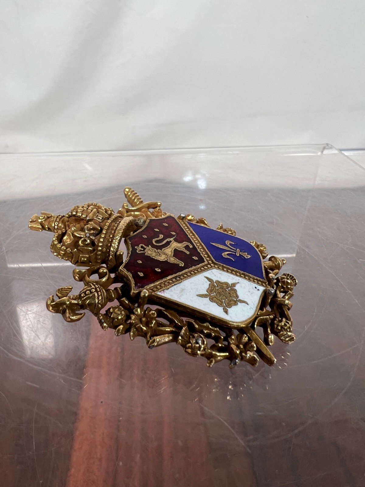 Vintage CORO Coat of Arms Enamel Crest Shield Brooch … - Gem