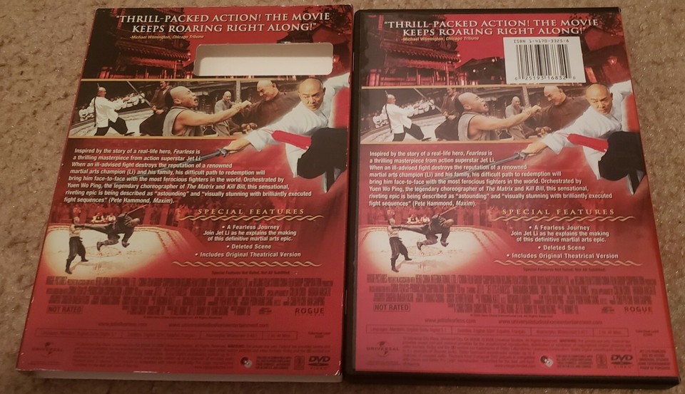 Fearless (DVD, 2006, Unrated and Theatrical Editions, Widescreen) Jet ...