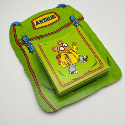 Arthur Goes to the Library Game Green Cardboard Backpack 1996 ...