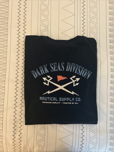 Dark Seas Division Headmaster Trident Logo Navy Blue Shirt Men’s Size ...