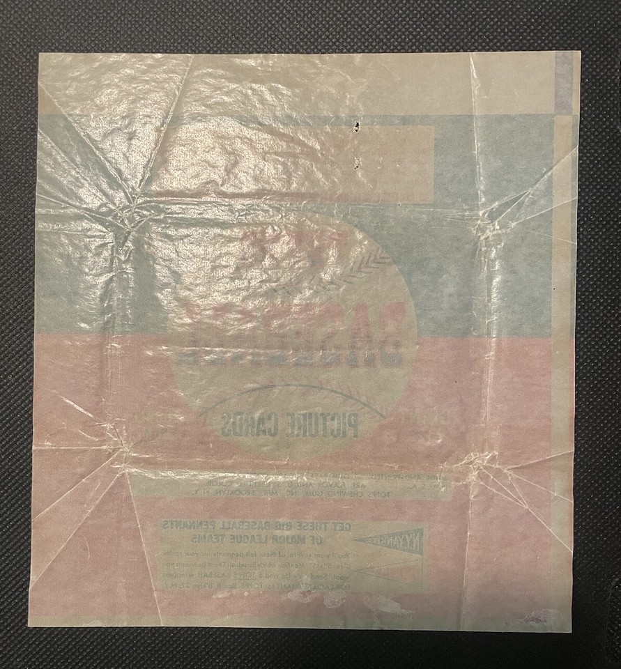 1952 Topps Baseball Wax Pack Wrapper 5 Cent Mantle Rookie Year ORIGINAL ...