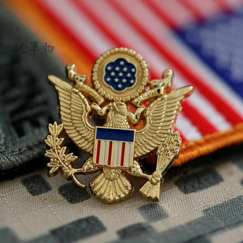 WWII US Army Officer Shoulder Eagle Small Badge Insignia Pin Gold Hat ...