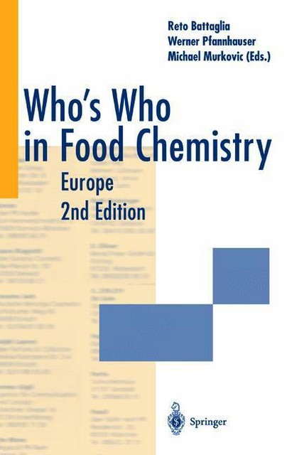 Who's Who in Food Chemistry von Werner Pfannhauser Reto Battaglia ...