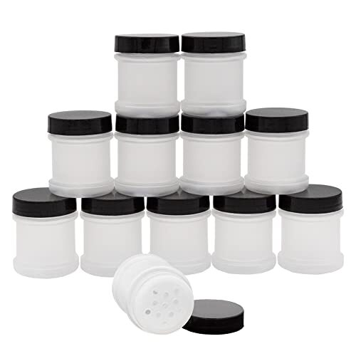 Cornucopia Mini Plastic Spice Jars W/sifters 12pack Black 2 Tablespoon ...