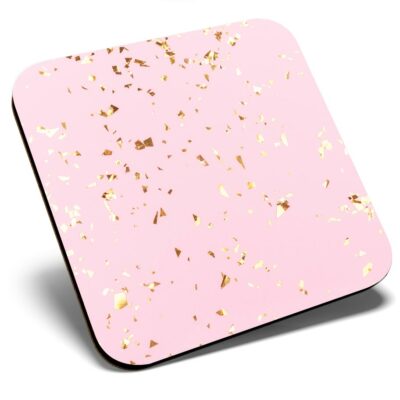 Square Single Coaster - Pink Gold Flecks Girl's Fun #2640 | eBay UK