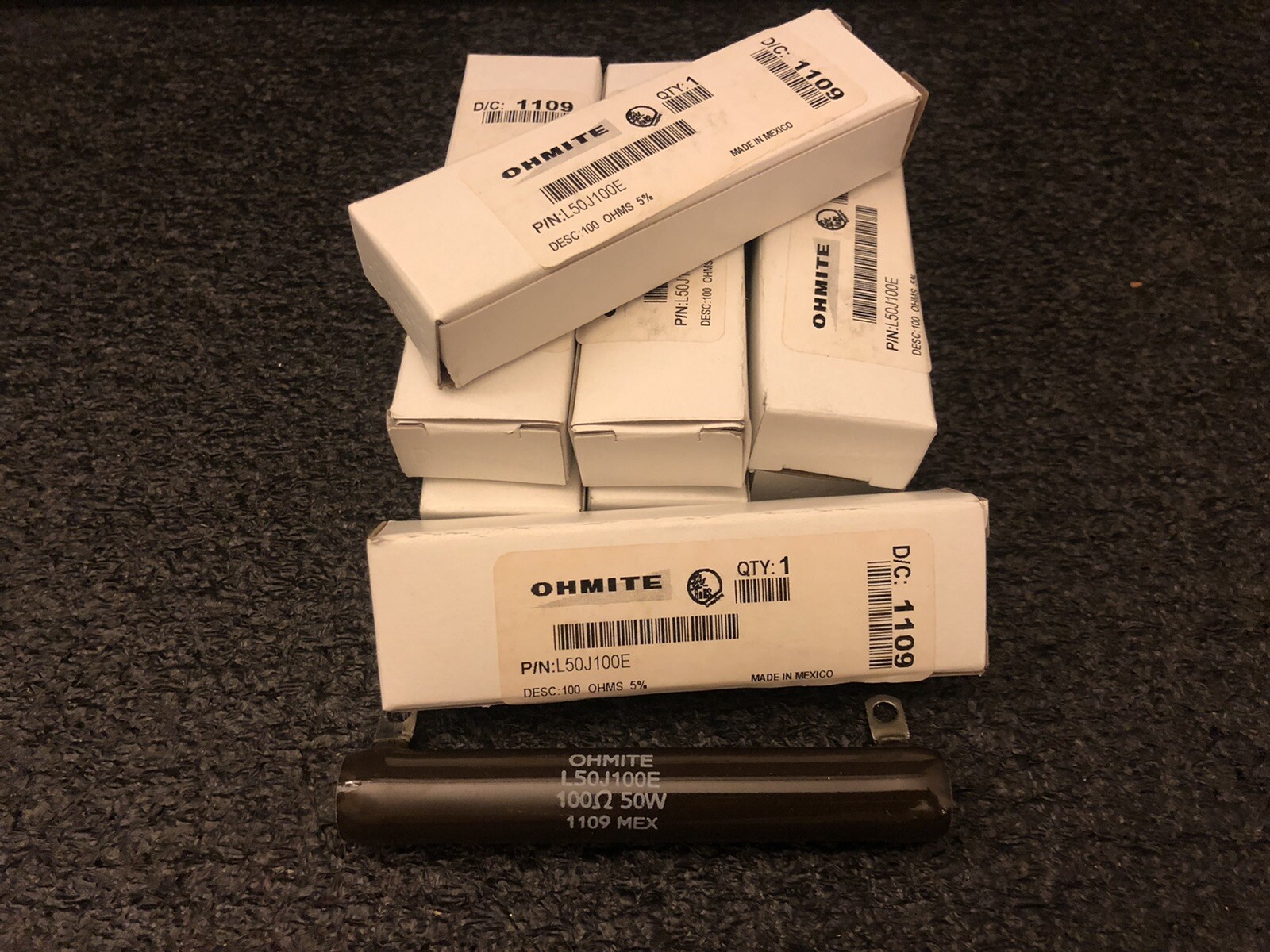Ohmite L50J100E Lot of 8 NEW! Wirewound Ceramic Power Resistor 100k ohm ...