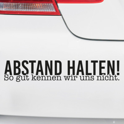 Auto Aufkleber "Abstand halten" Heckscheibe Sprüche witzig lustig Matt ...