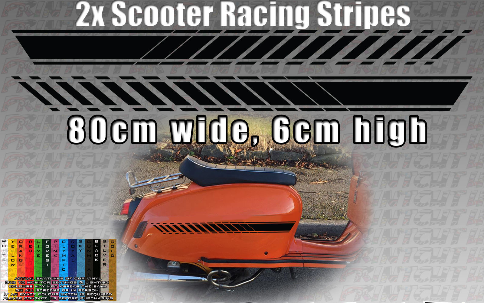 Scooter Racing Stripes Stickers for Scomadi, Vespa, Lambretta, LML ...