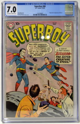SUPERBOY #68 CGC 7.0 1958 Silver Age Key DC Origin & 1st App BIZARRO | eBay